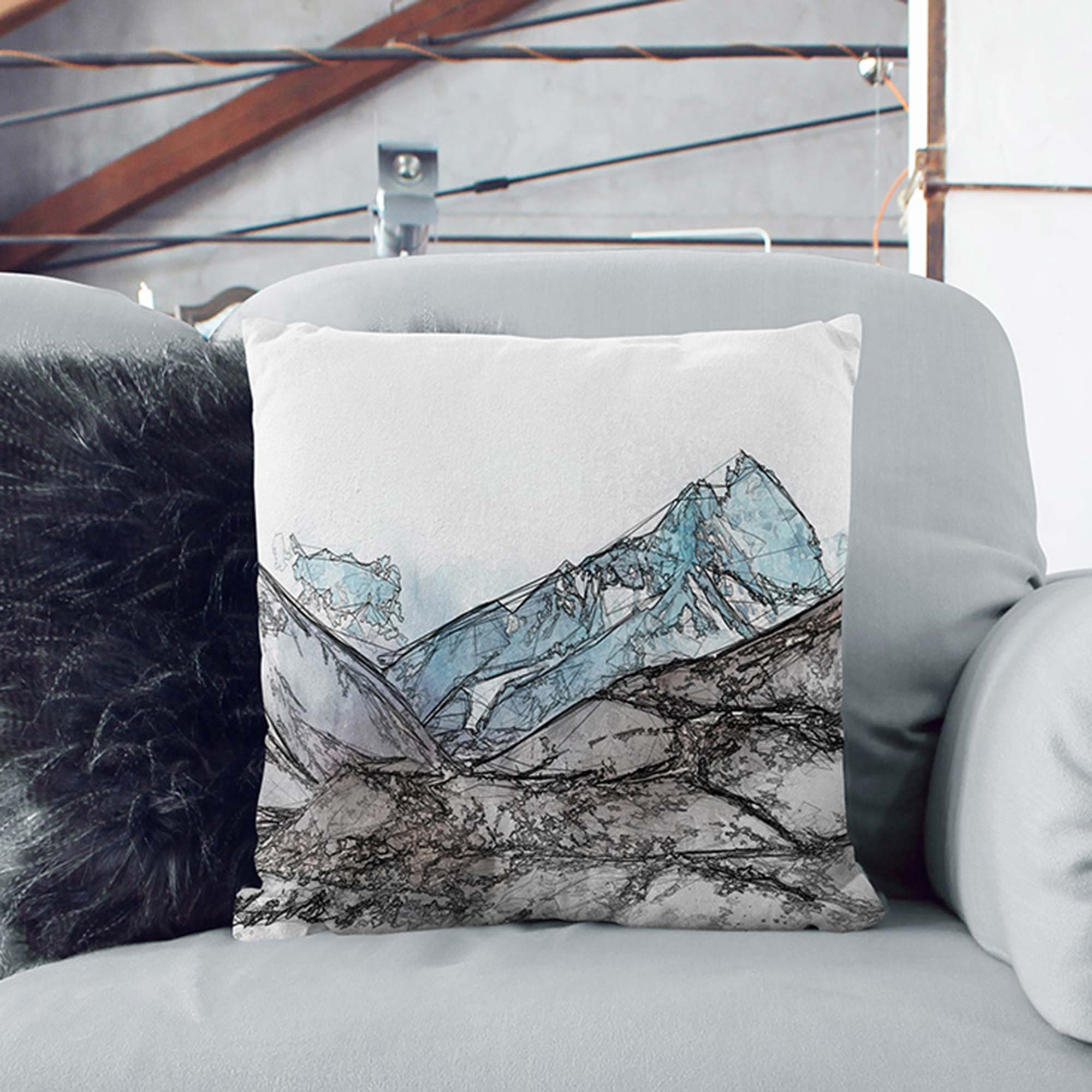 East Urban Home Mount Everest in the Himalayas Cushion with Filling ...