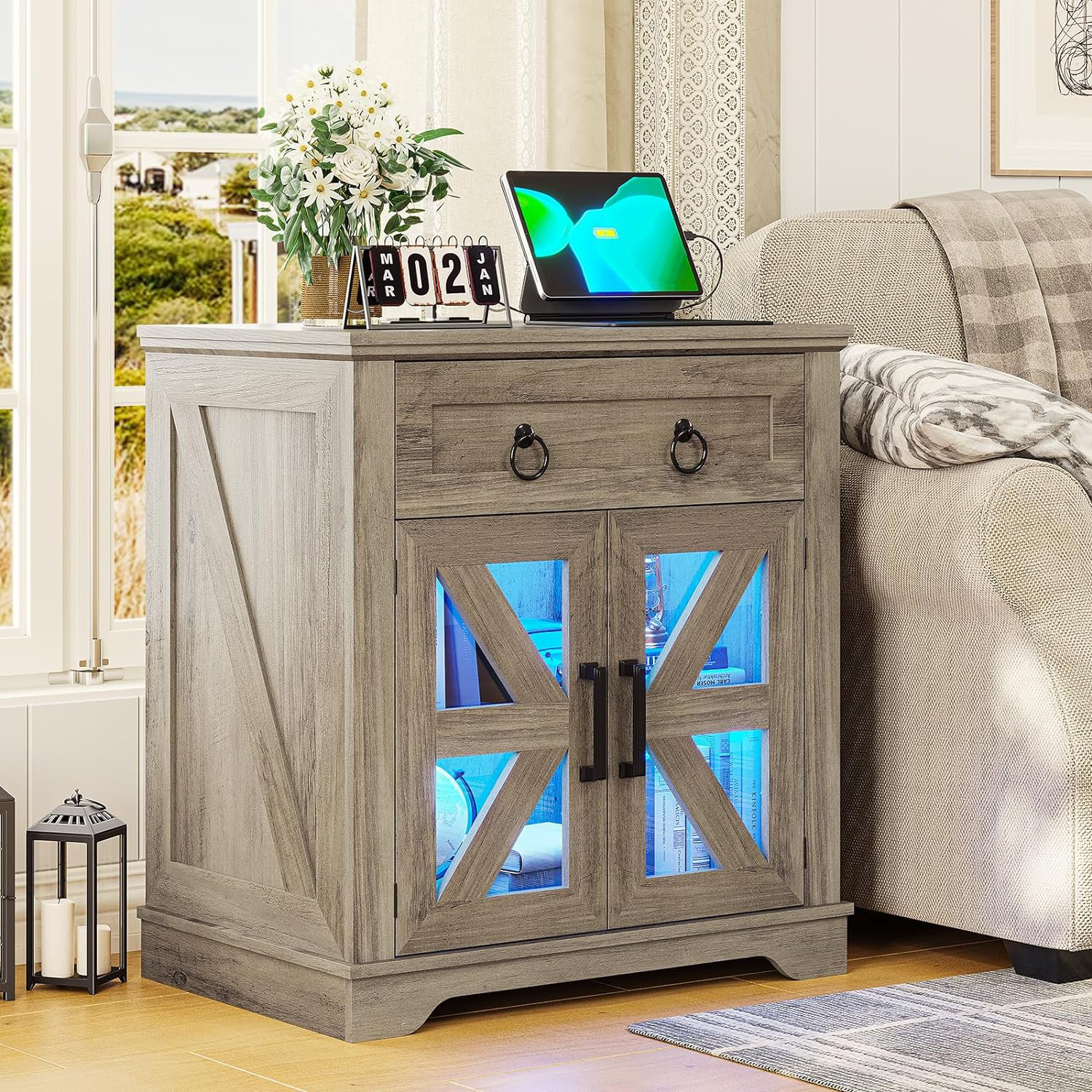 Wrought Studio Nightstand With Led Lights, 23.6" × 15.7” Large ...