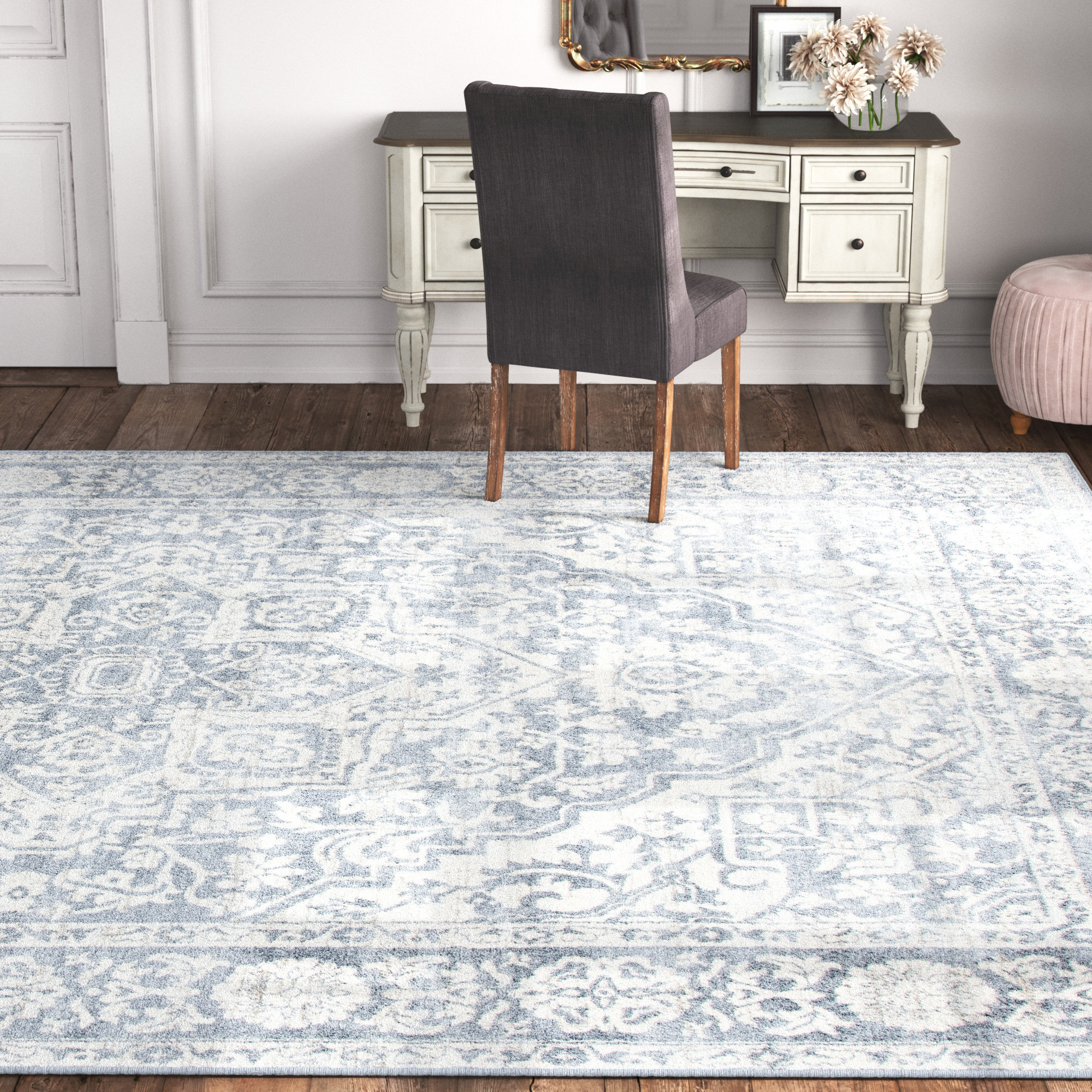 Kelly Clarkson Home Amyrose Oriental Light Gray/Ivory Area Rug ...