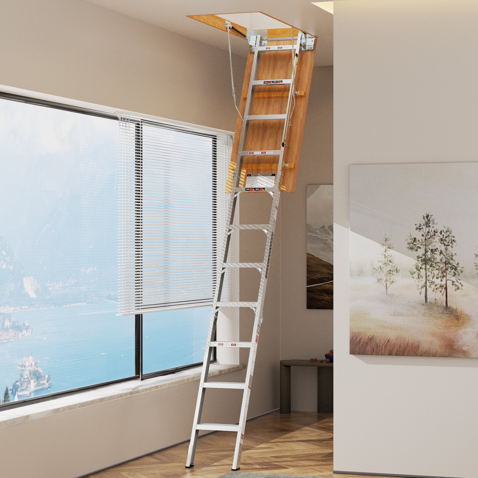 WFX Utility™ Hoeft 123" Aluminium Folding Attic Ladder & Reviews ...