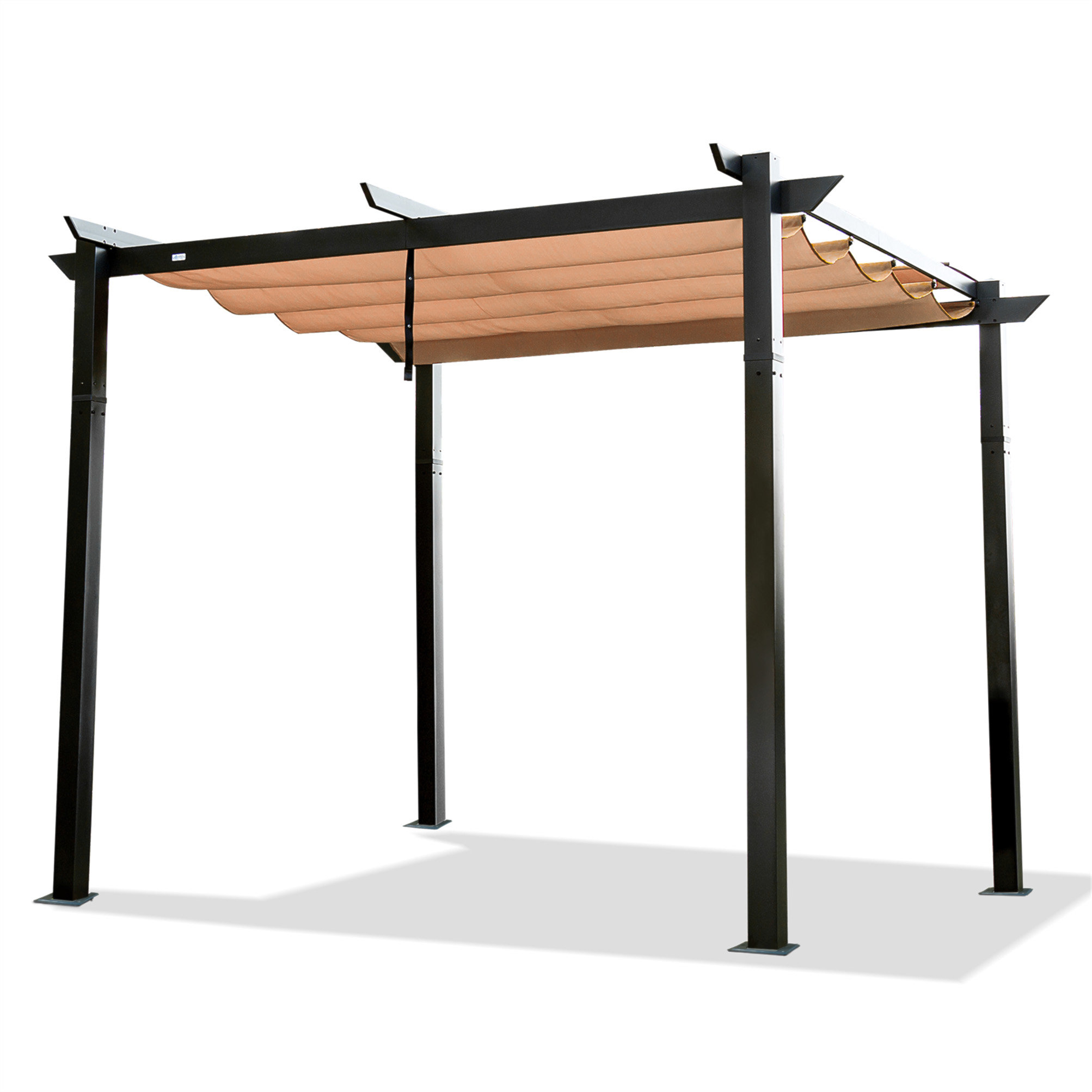 HLILish Aluminum Retractable Pergola With Sun Shade Patio Gazebo With ...