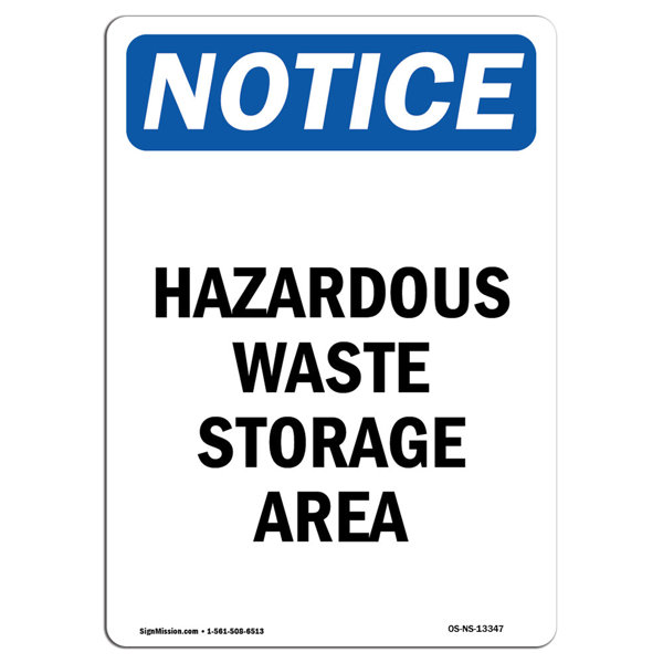 SignMission Hazardous Waste Storage Area Sign | Wayfair