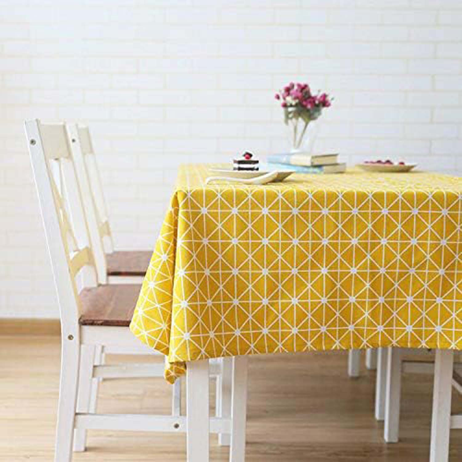 Corrigan Studio® Yellow Boho Table Cloth Rectangle Cotton Linen Nordic ...