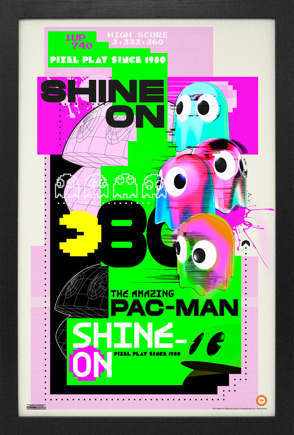 Dakota Fields Pac-Man - Shine On- Amazing Pac-Man 11x17 Gel-Coat Framed ...