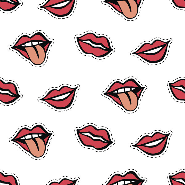 Marlow Home Co. Red Lips And Tongue - Wrapped Canvas Print | Wayfair.co.uk