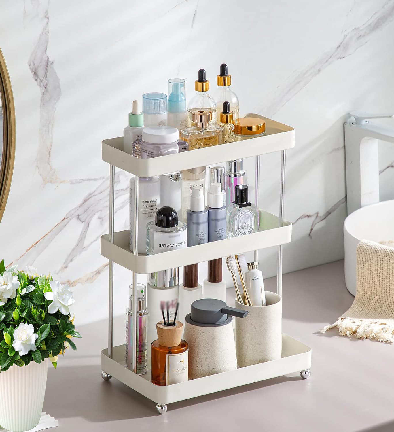 Rebrilliant Makeup Cosmetics Countertop Organizer - 3 Tier, Stainless ...