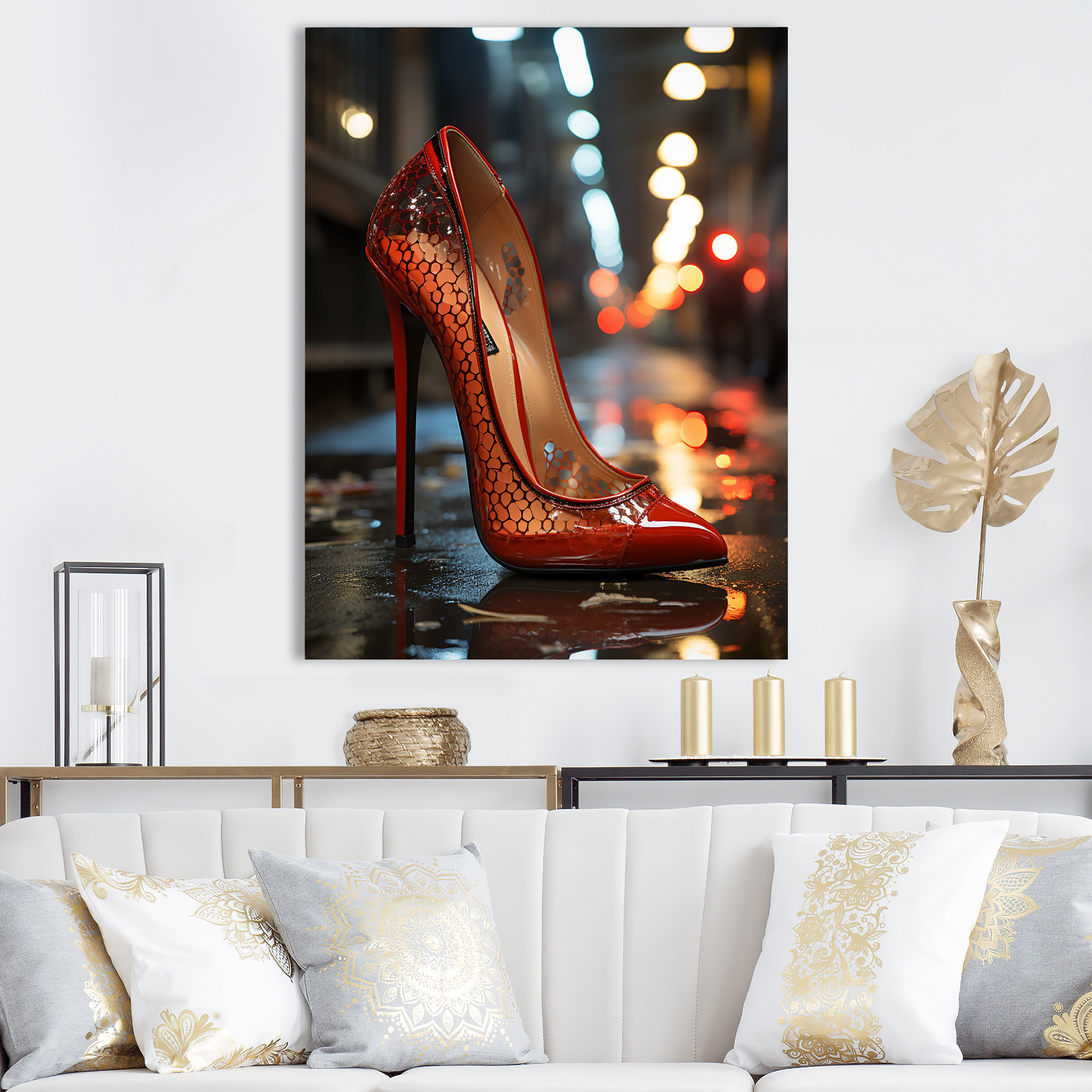 Mercer41 Fashion Red High Heels Framed On Canvas Print | Wayfair