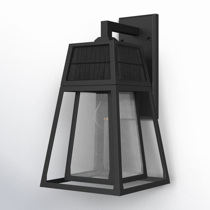 AllModern Sanders Black Modern Upscale Outdoor Solar Wall Sconce ...