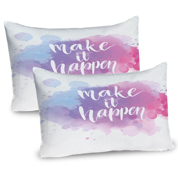 Ambesonne Modern Pillow Sham 2 Pack Positive Words Paint 30"x20" Blue ...
