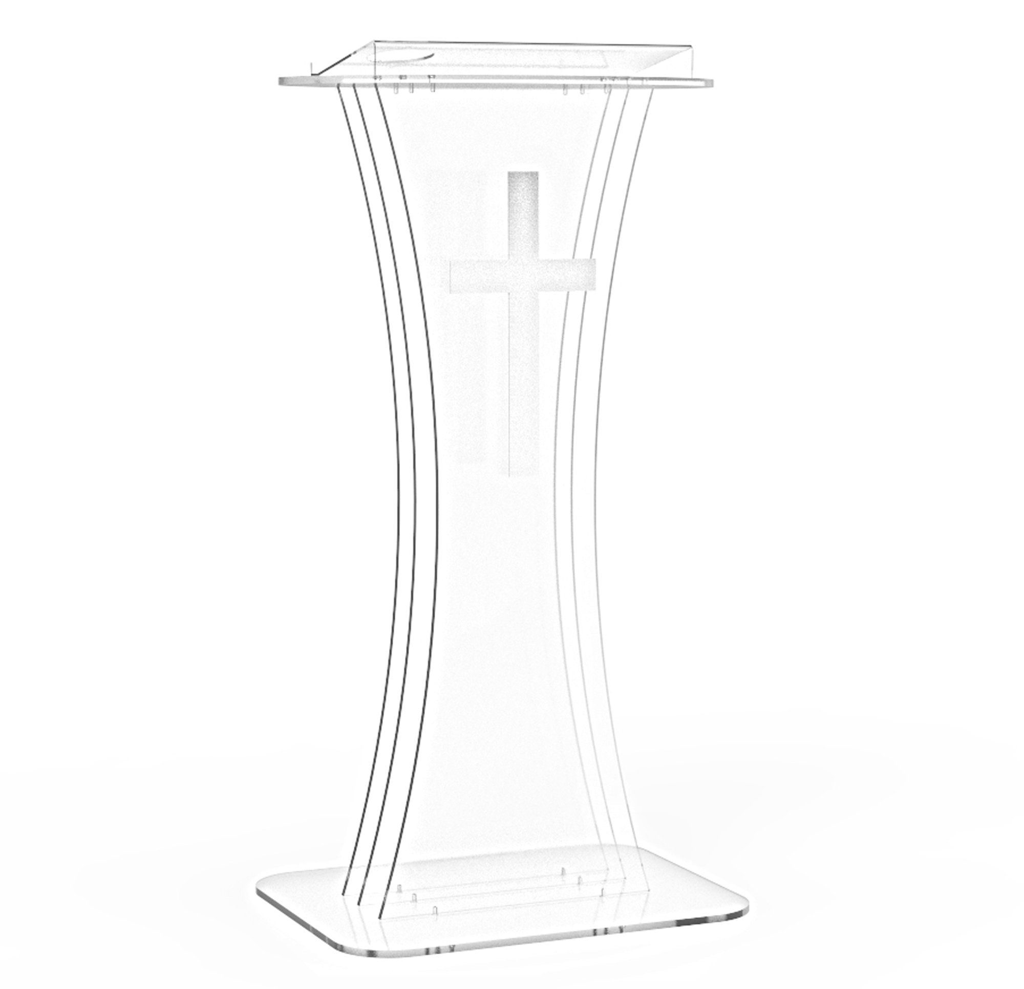 Fixturedisplays® Assembled Clear Acrylic Lucite Podium Pulpit Lectern ...