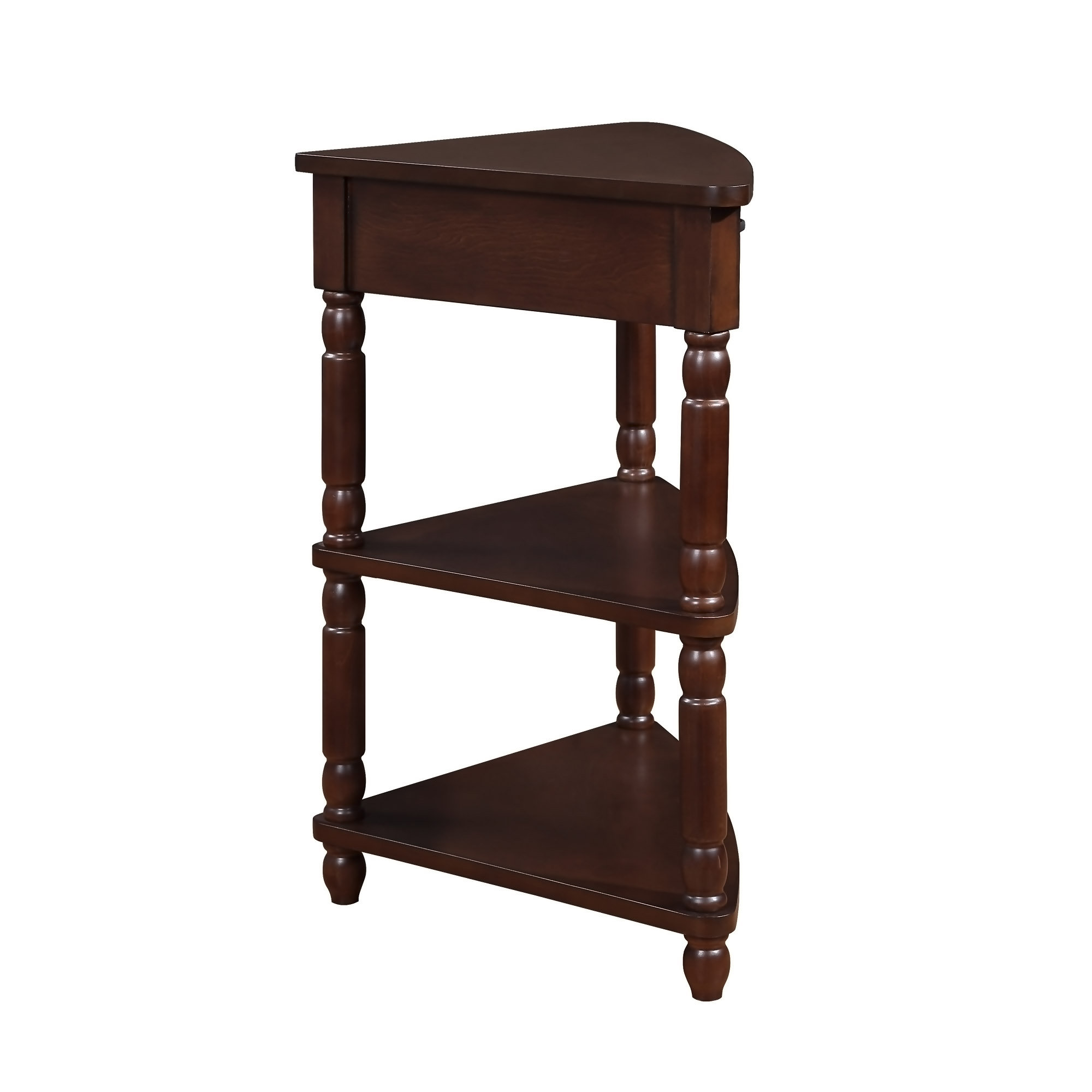 Alcott Hill® 33.8'' Small Triangle Corner Table, Wood Corner Side Table For Small Spaces/ Living ...