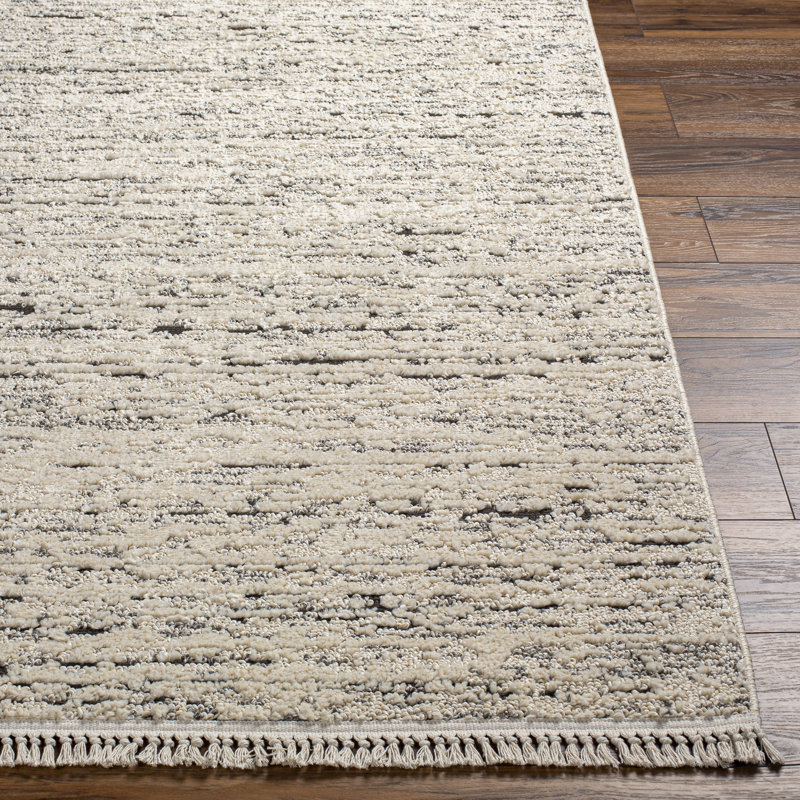 17 Stories Ollie Striped Taupe Area Rug & Reviews | Wayfair