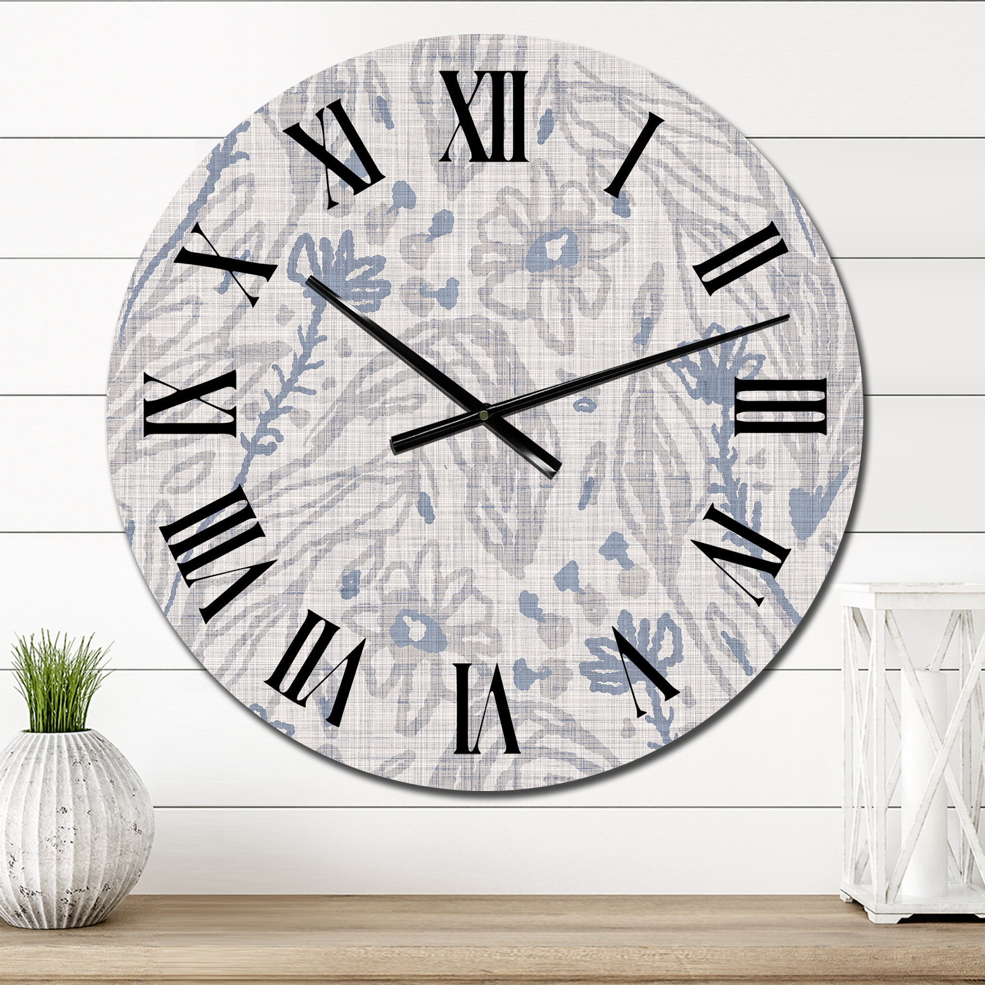 East Urban Home Vintage Blue Farmhouse Flower VIII - Patterned Wall ...