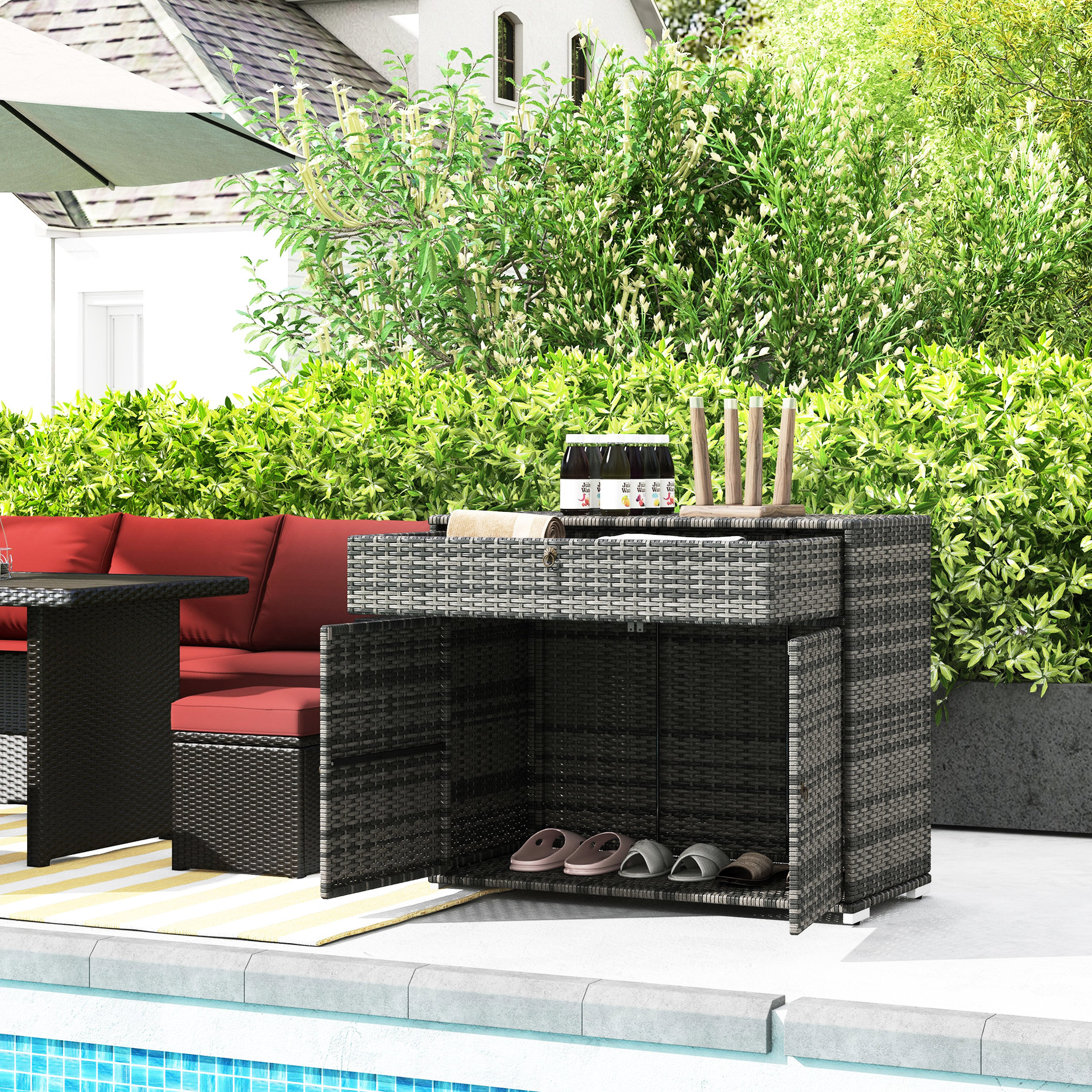 huibaoxiang Pool Storage Cabinet & Outdoor Towel Rack - Hot Tub ...