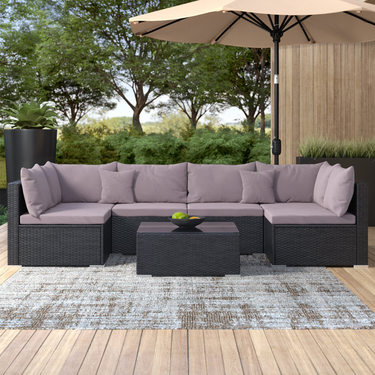 Wade Logan® Brekkyn 6 - Person Outdoor Seating Group with Cushions ...