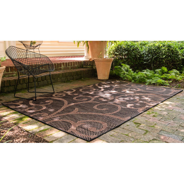 Charlton Home® Stedman Power Loom Chocolate Brown Indoor/Outdoor Area ...