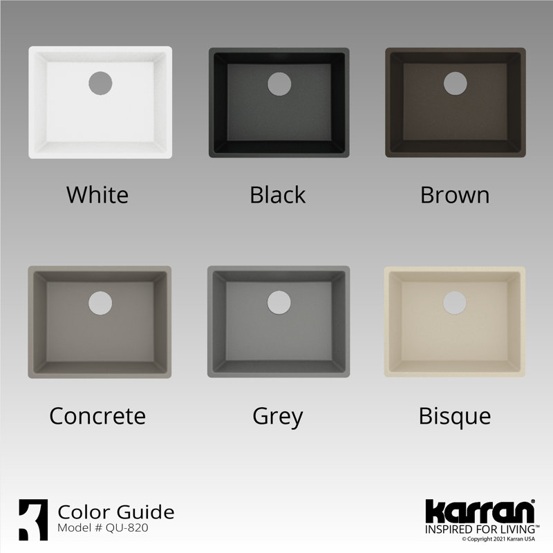 Karran Quartz 24-3/8'' X 19-1/8'' Single Bowl Undermount Kitchen Sink ...