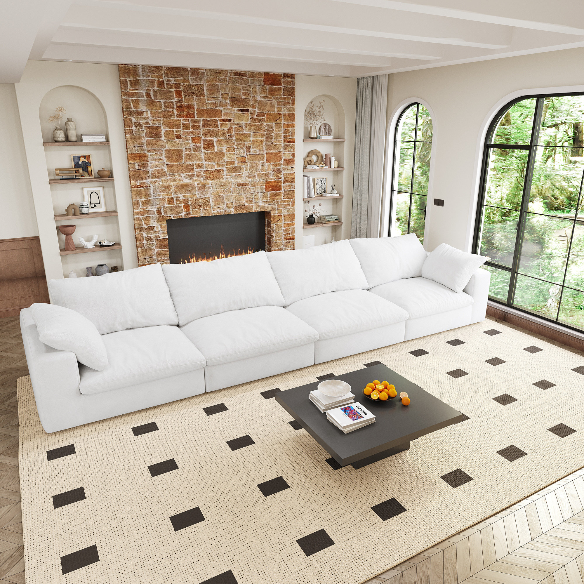 Latitude Run® Canapé modulaire Cloud avec coussin épais de 160 po ...