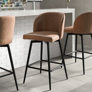 Full Back Swivel Counter Height Bar Stools You'll Love | Wayfair
