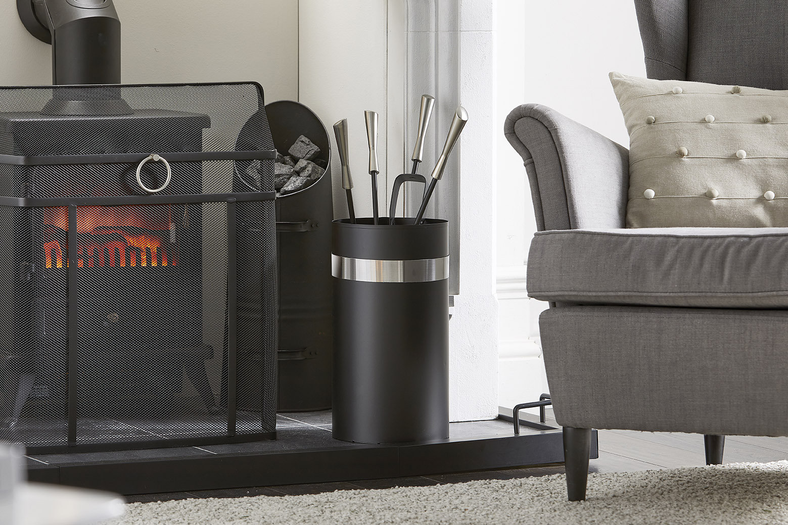 Ebern Designs Rese Cast Iron Fireplace Tool Set | Wayfair.co.uk
