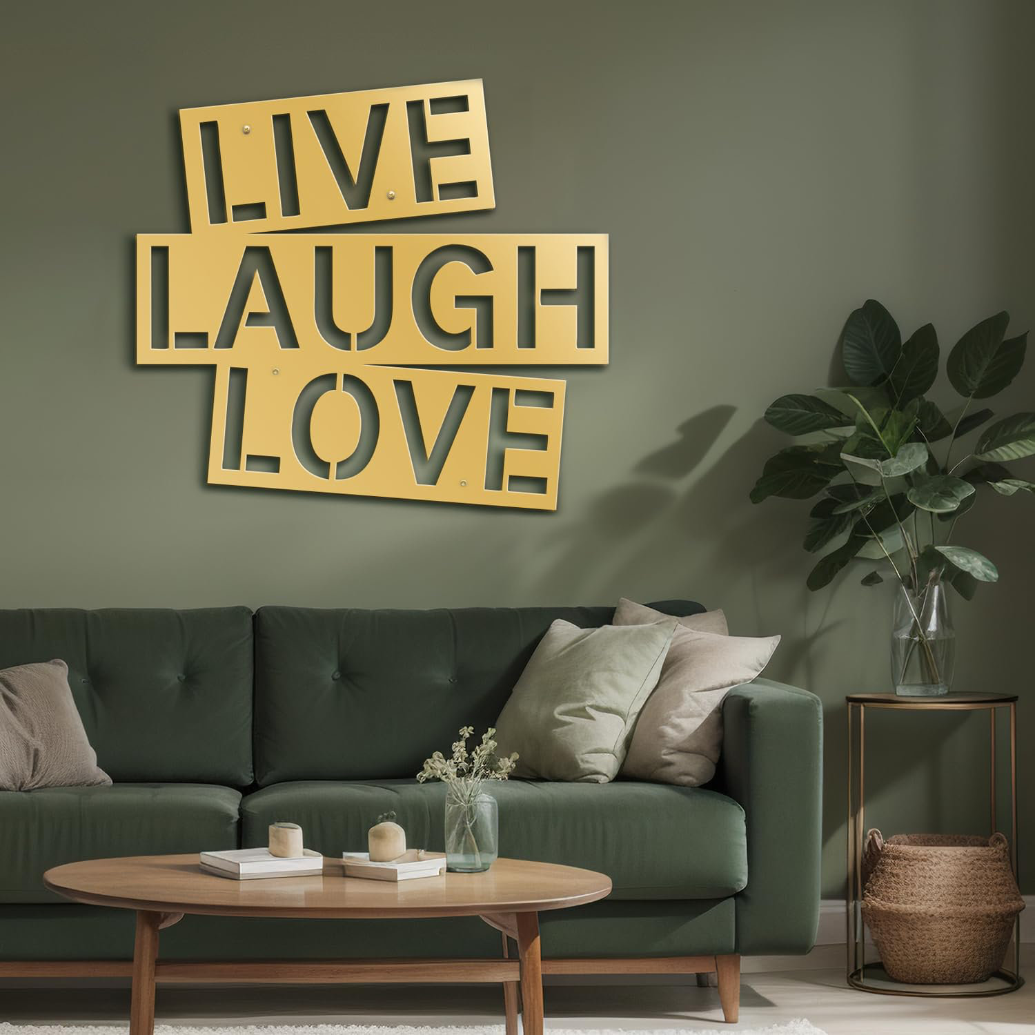 SIGNLEADER Live Laugh Love, Metal Wall Decor, Split Letter Text Words ...
