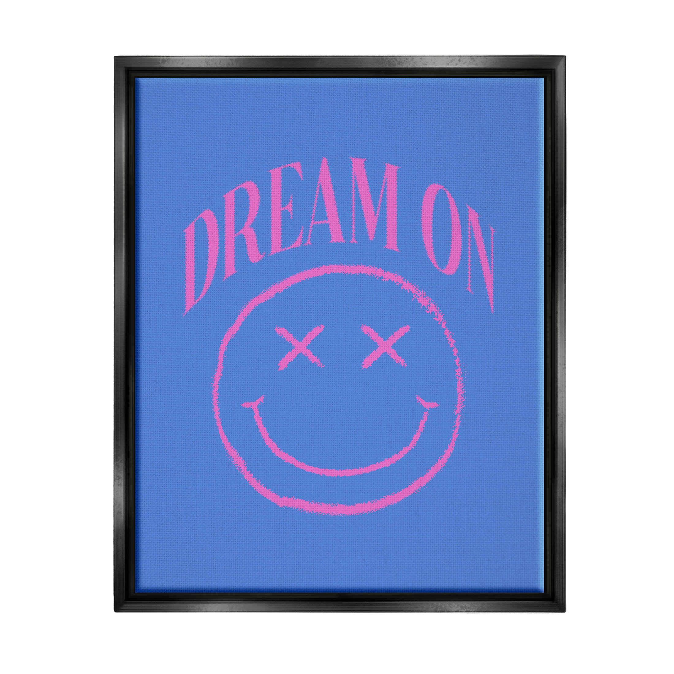 Trinx Dream On Smiley Face Phrase Floater Frame by House of Lulu | Wayfair