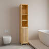 Bay Isle Home™ Natural Bamboo Tall & Slim High-Capacity Storage Cabinet ...