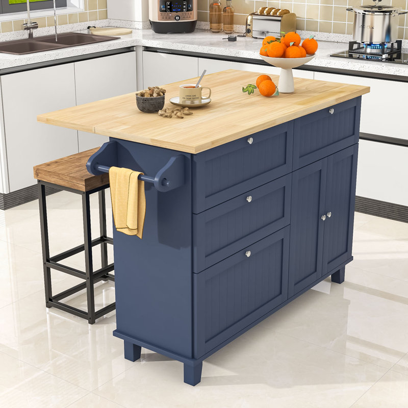 Lark Manor™ Nels 3-Piece Wooden Kitchen Island Set, Kitchen Island with ...