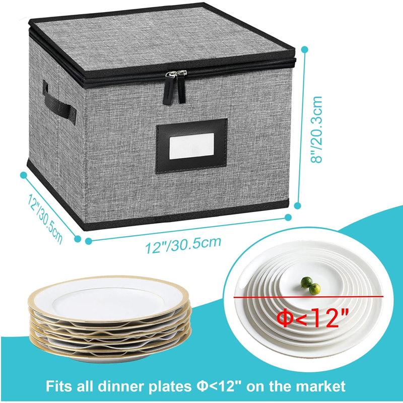 Passetas Fabric Dining Plates Storage with Felt Dividers Included | Wayfair