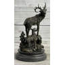 Loon Peak® Signed Original Male Stag with his Baby Fawn Bronze ...