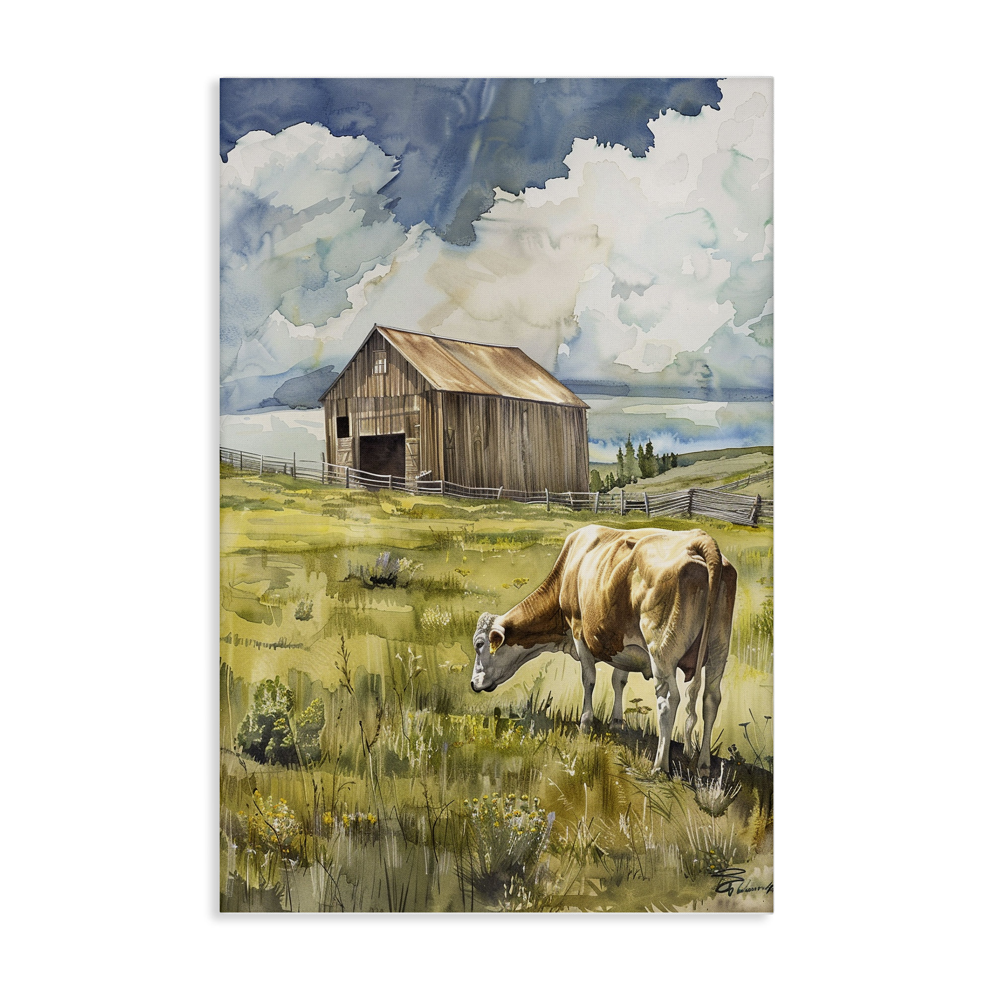 August Grove® Cow in Vast Field Canvas Wall Art by Franklyn Gregory ...