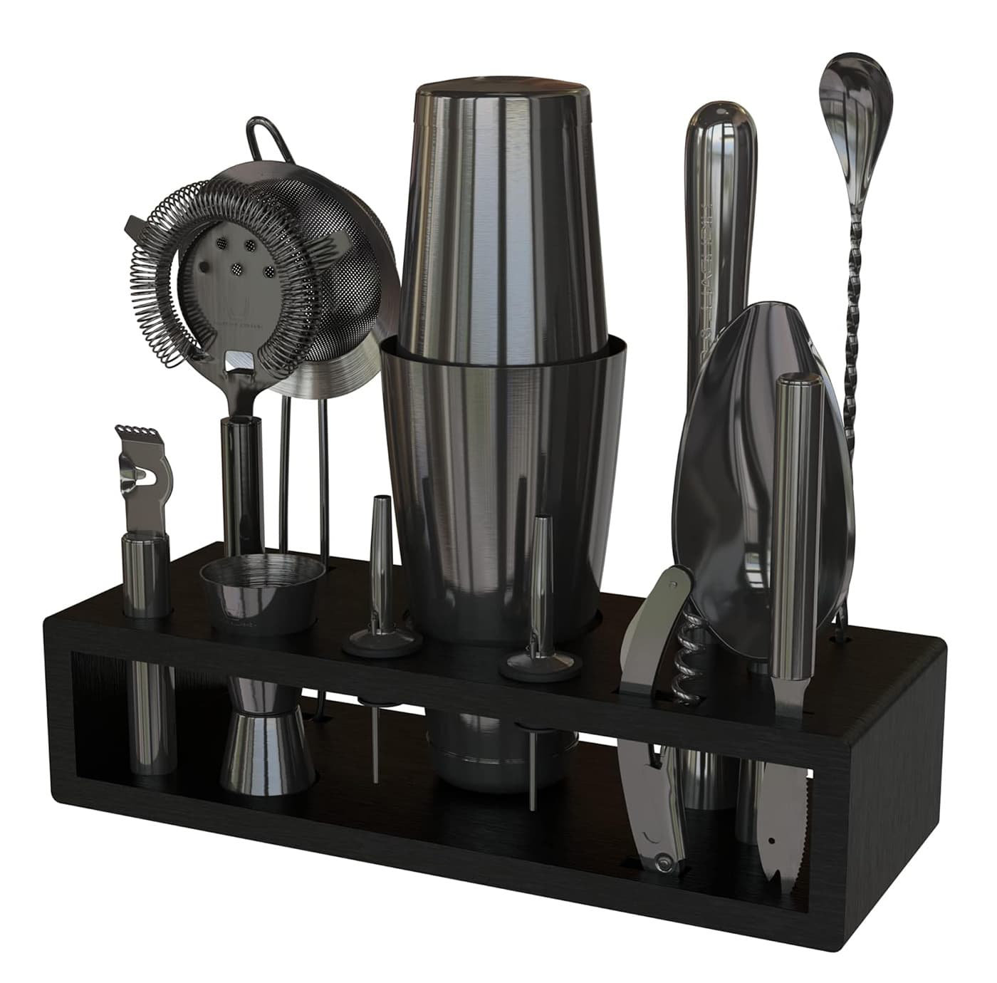 VEROSAL 13 - Piece Gunmetal Black Stainless Steel Boston Cocktail ...