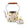 MacKenzie-Childs Wildflowers White/Pink/Brown/Green 2 Quart Tea Kettle ...