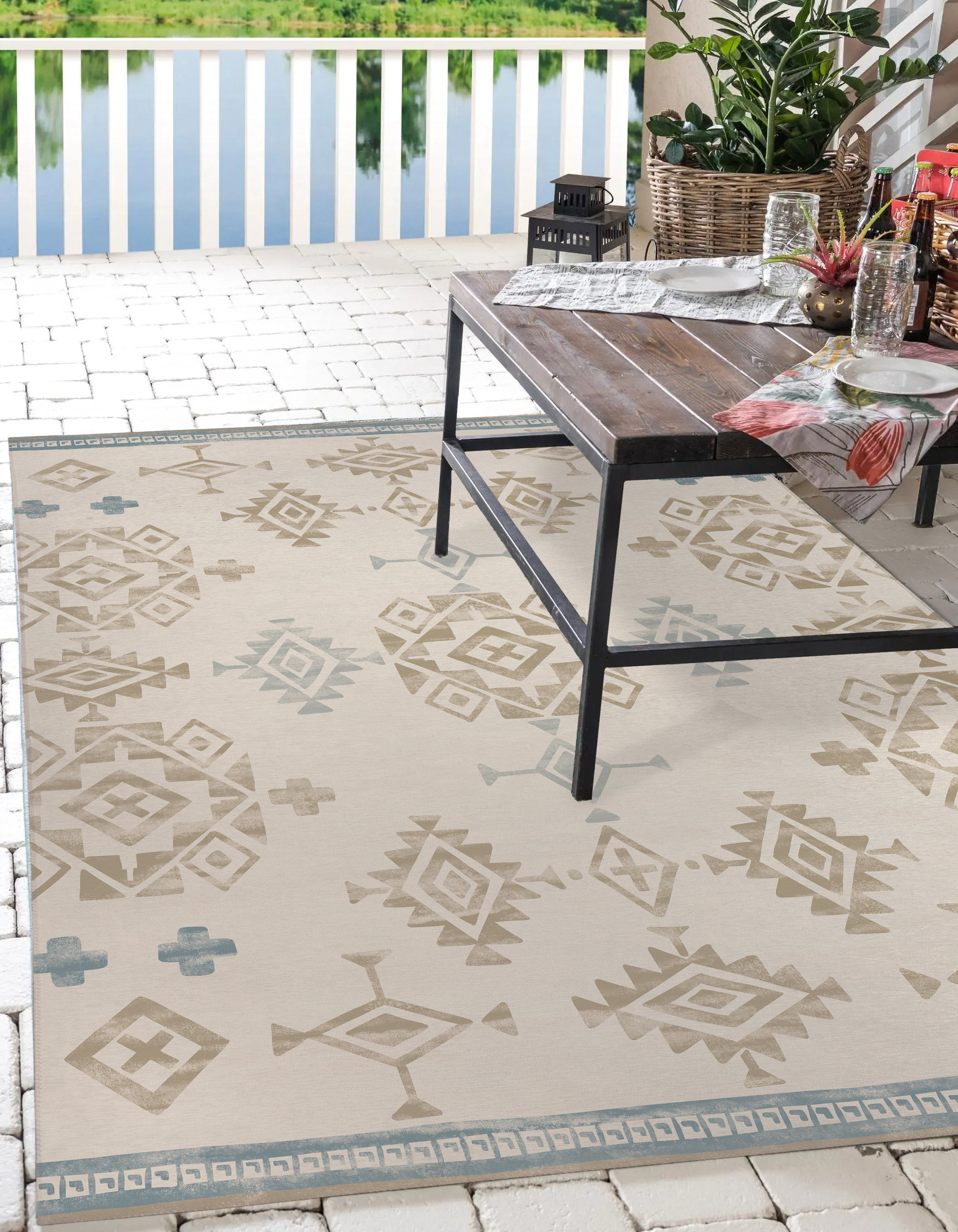 Union Rustic Jetzibe Southwestern Machine Woven Rectangle 2' x 3 ...