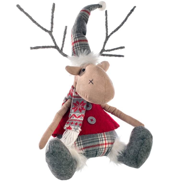 The Seasonal Aisle Sitting Christmas Reindeer Figurine & Reviews ...
