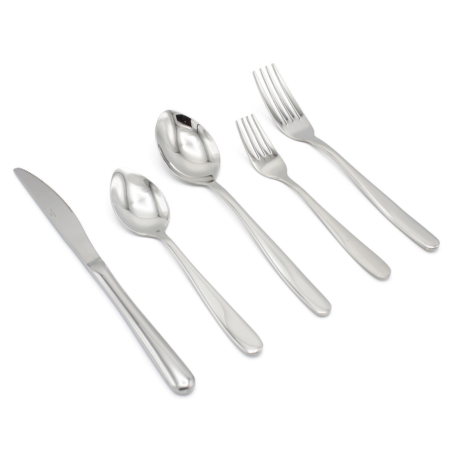 Elyon Tableware Elyon Remsen Reflective Silver Flatware Set Stainless ...
