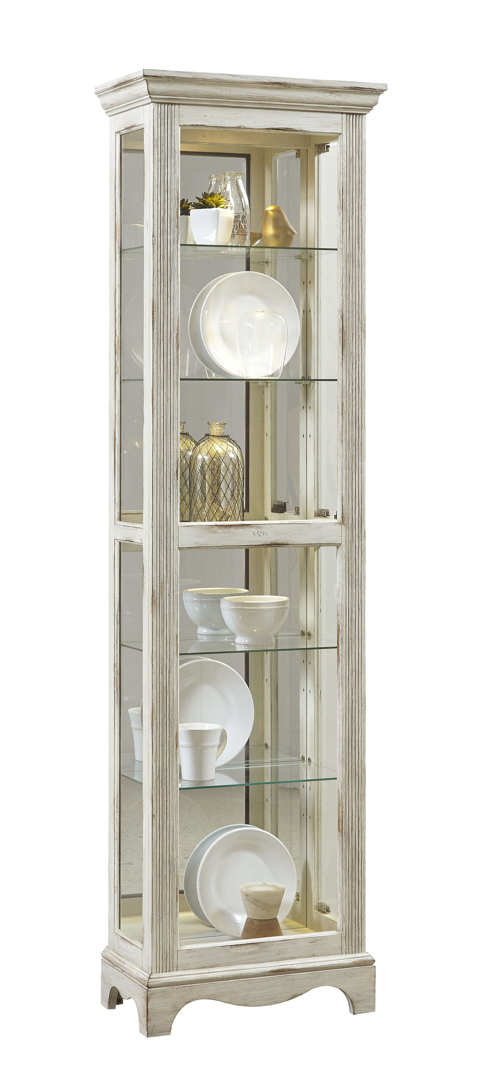 Pulaski Furniture PFC Side Entry 5 Shelf Curio Cabinet in Weathered ...