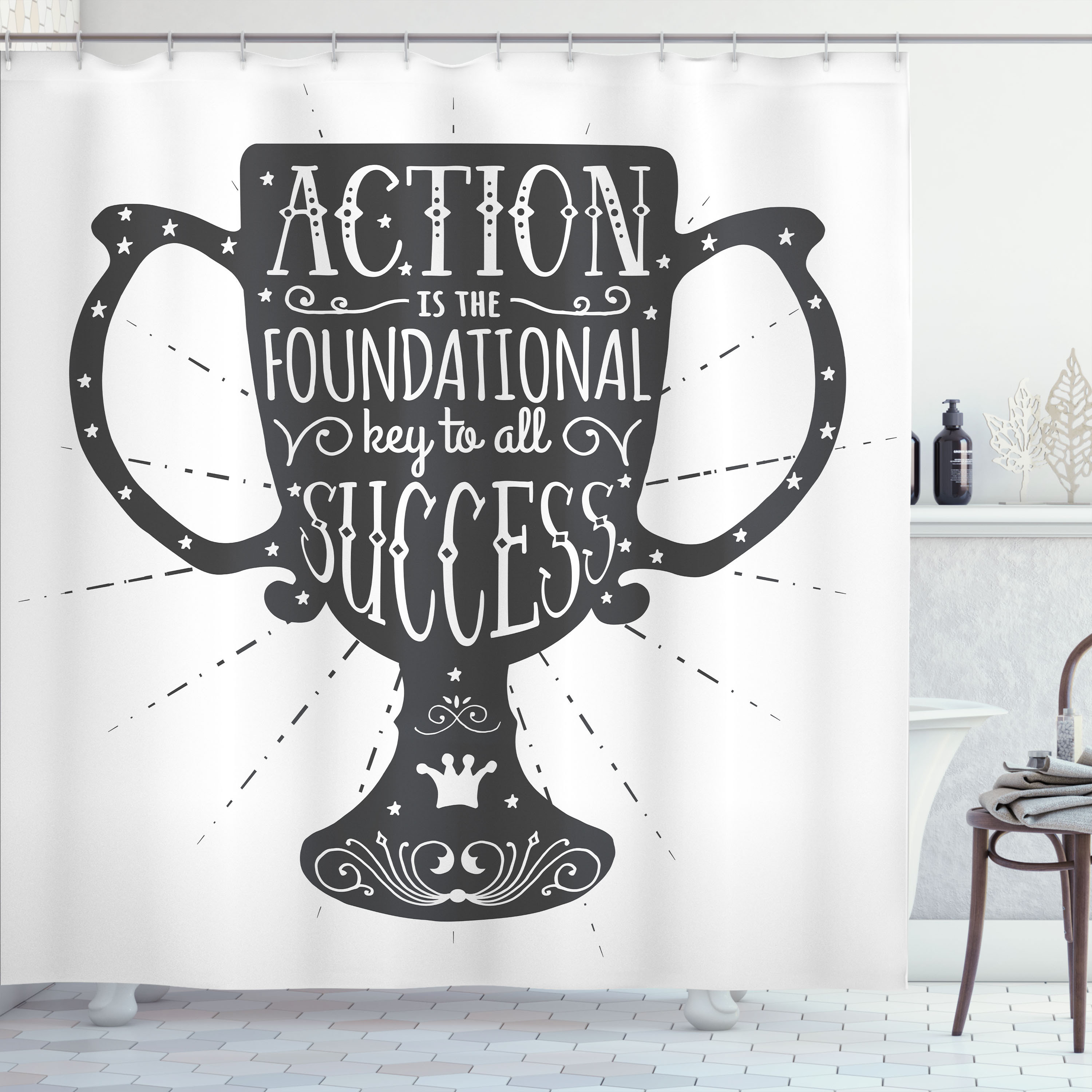 East Urban Home Saying Shower Curtain Saying Trophy | Wayfair