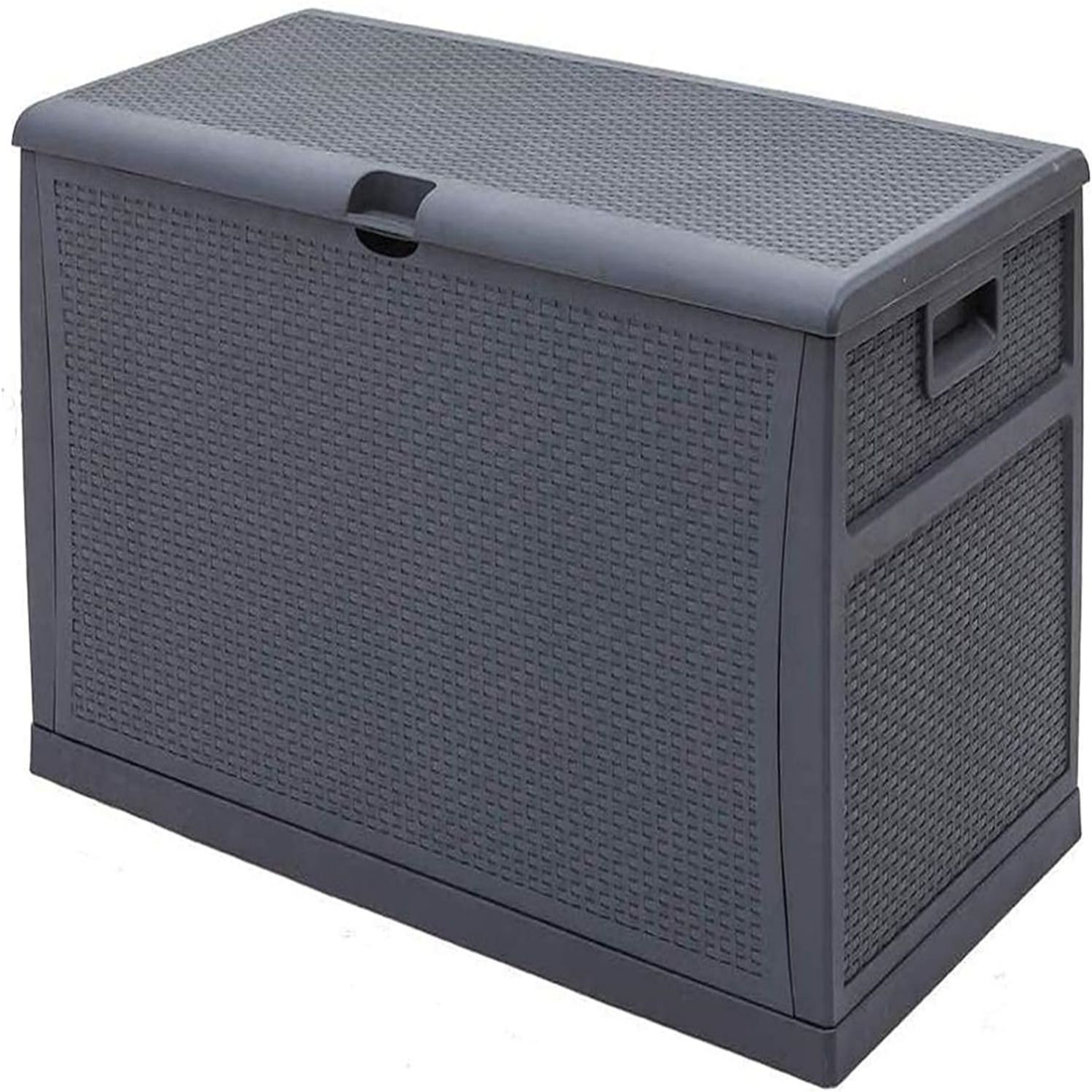 Anadea 120 Gallon Patio Deck Box, Outdoor Large Resin Wicker Storage ...