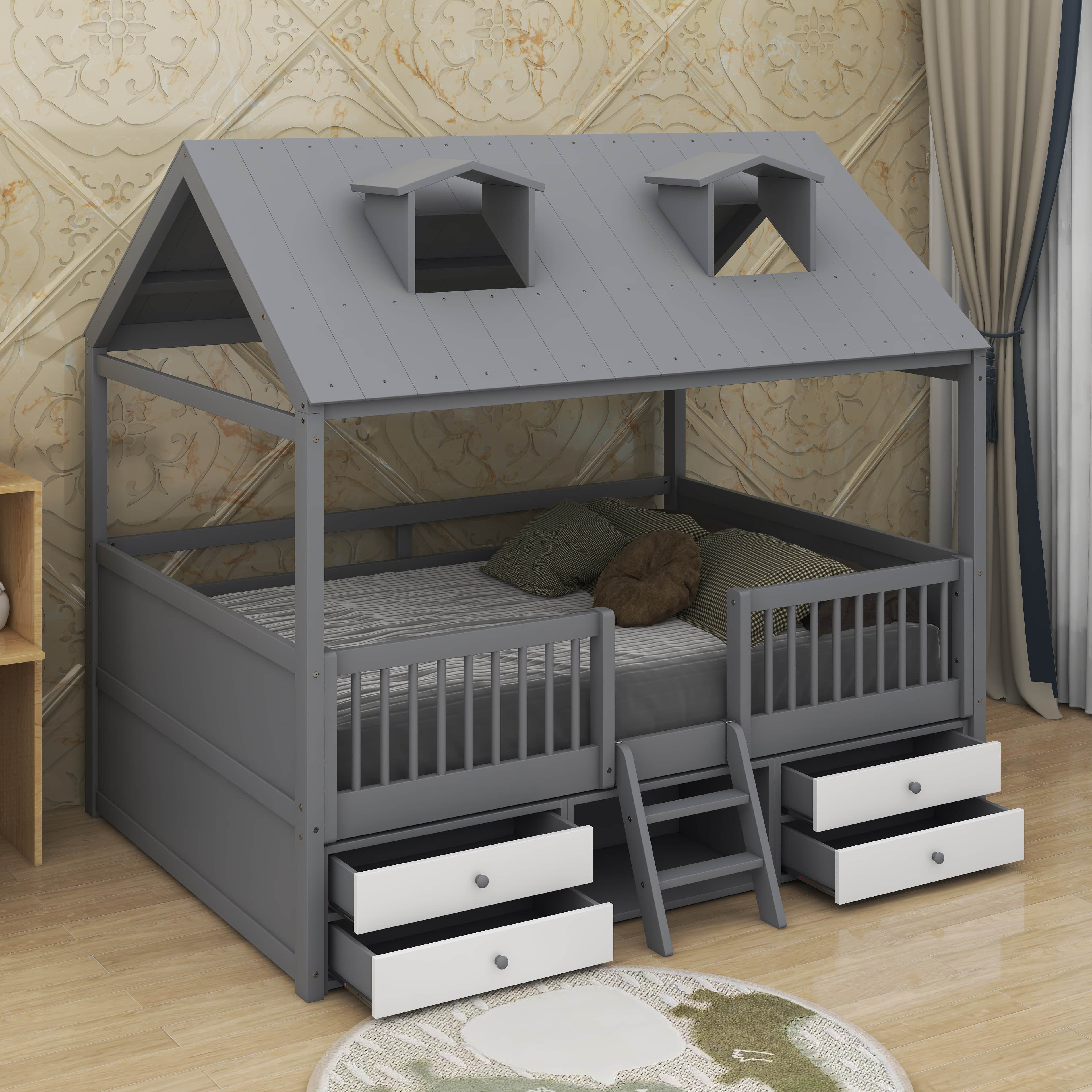 Ophelia & Co. Full Size Wood Bed House Bed | Wayfair