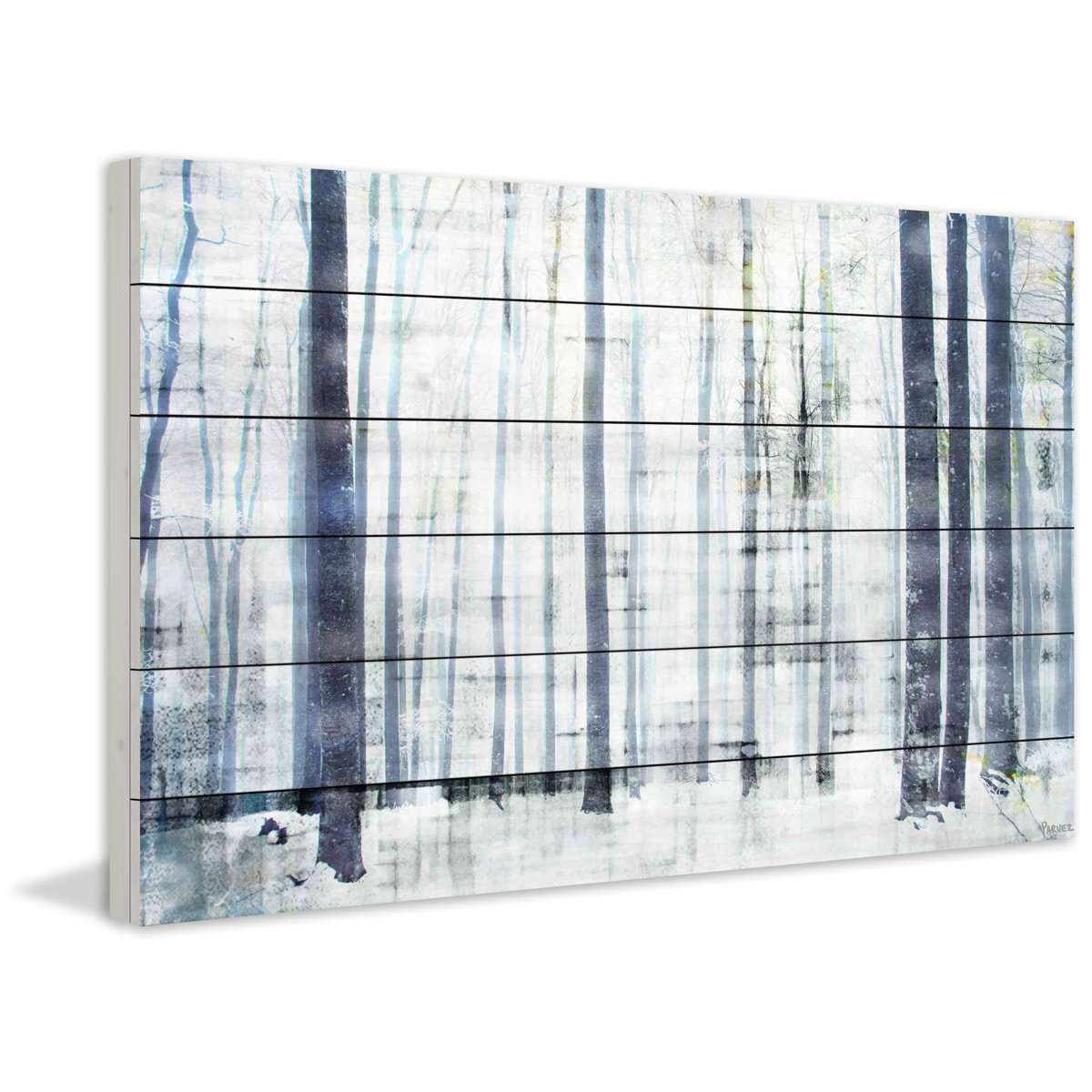 Parvez Taj 'Winter Trees' by Parvez Taj - Painting Print on White Wood ...