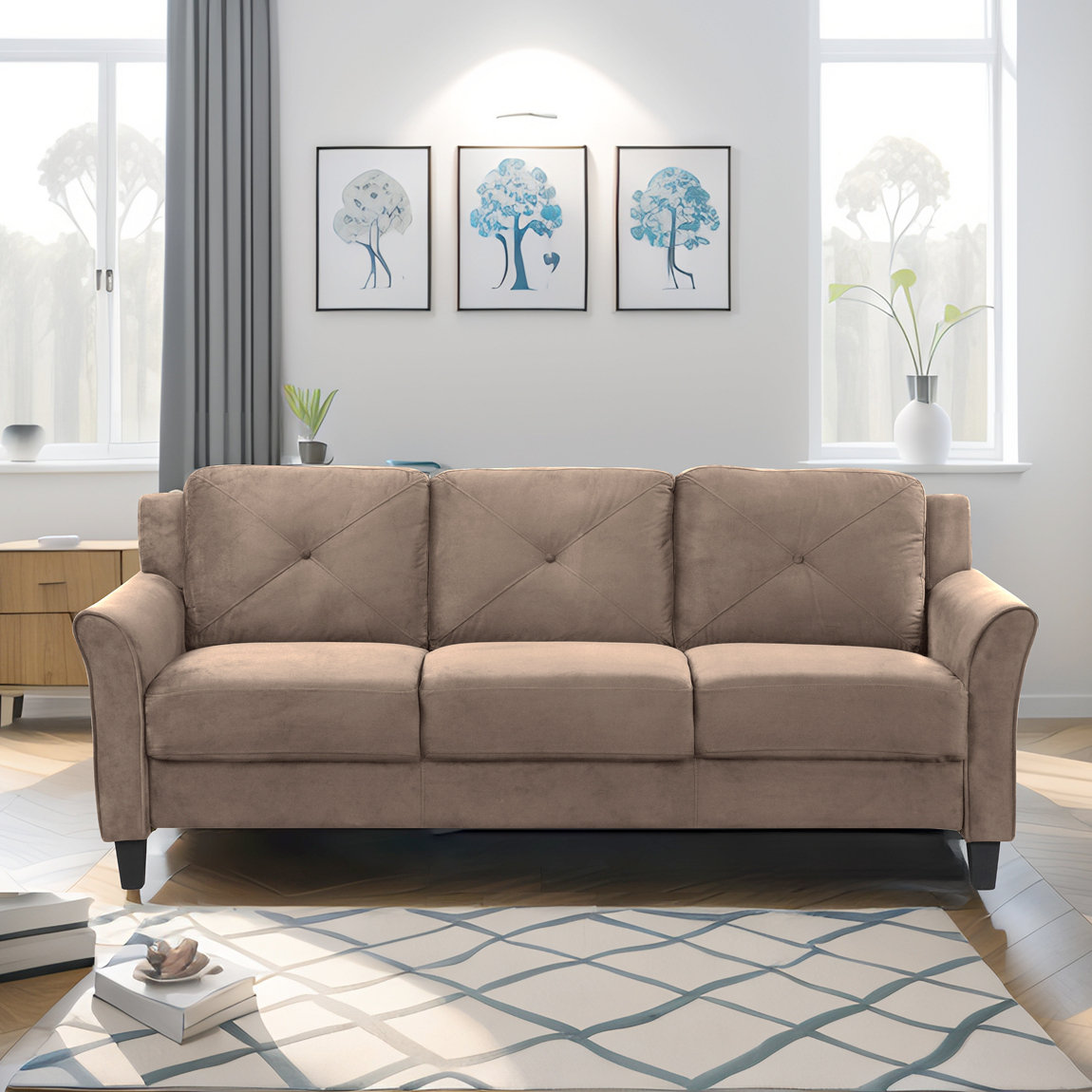 Red Barrel Studio® Stylish Flannel Living Room Couch | Wayfair