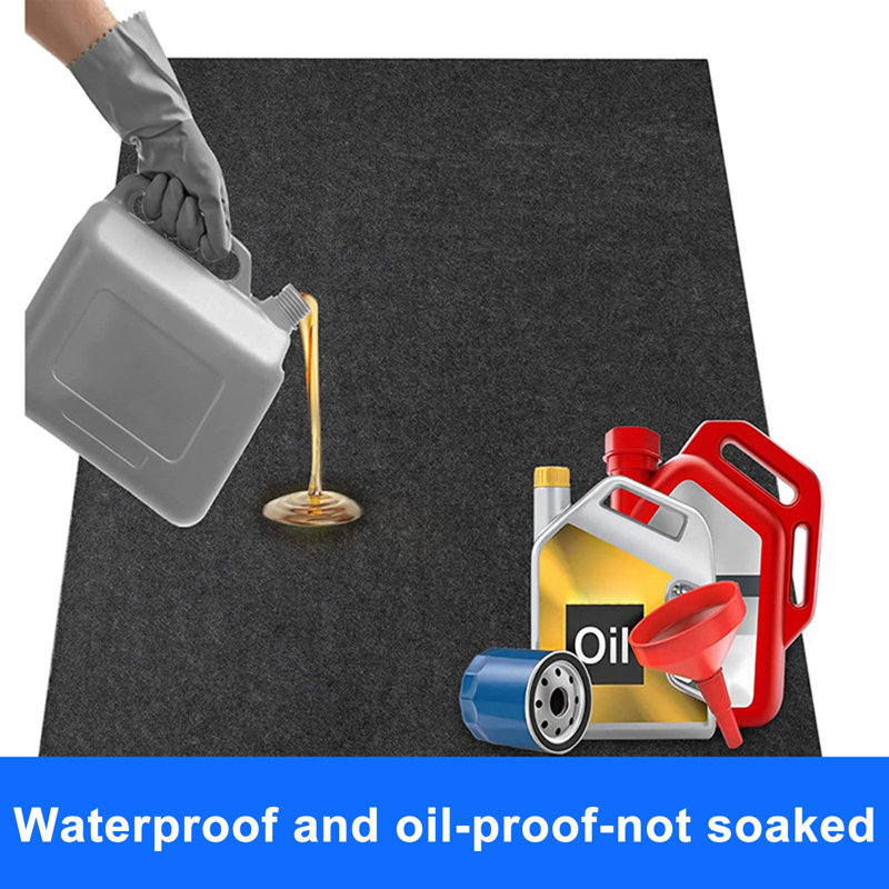 Latitude Run® Rectangle Garage Floor Mat for Under Car,Dark Grey Garage ...