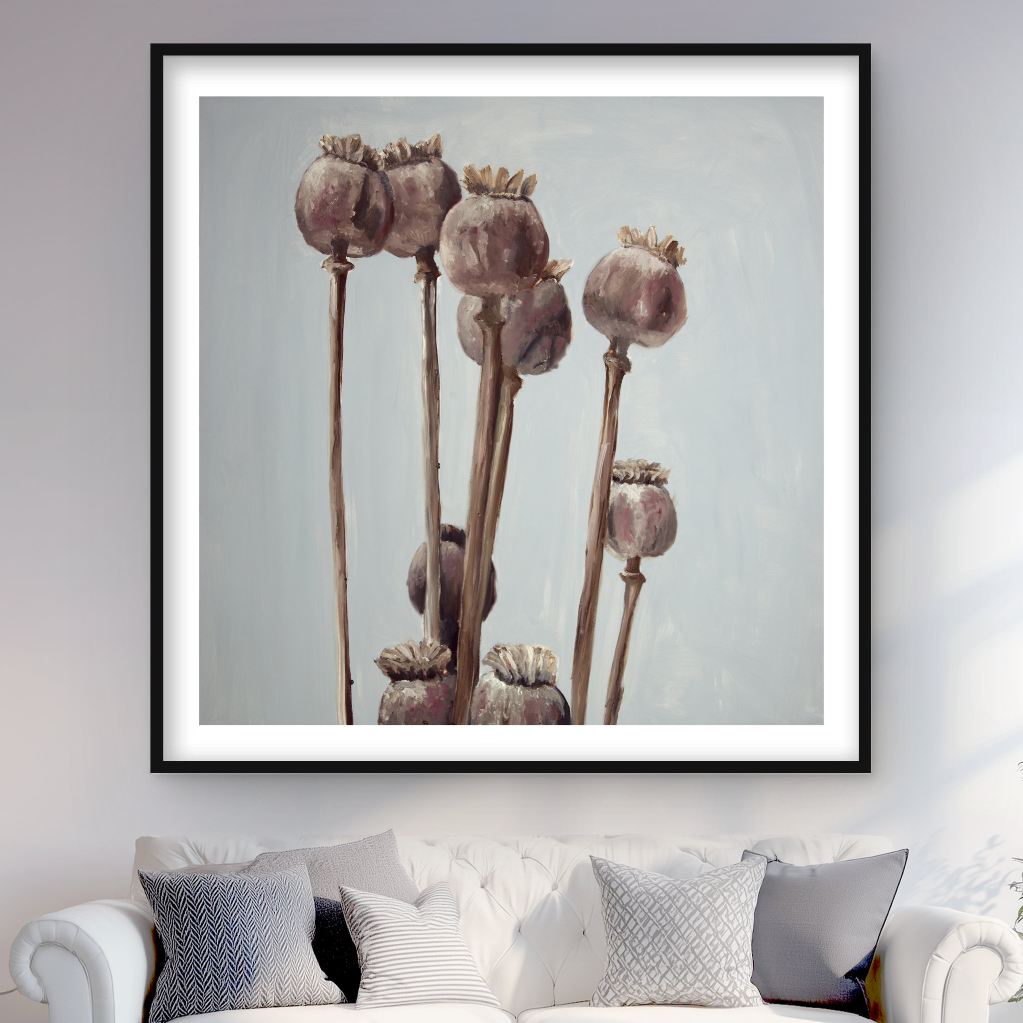 Lark Manor™ Sepia Poppy Head Plants - Floral Botanical Print for Decor ...