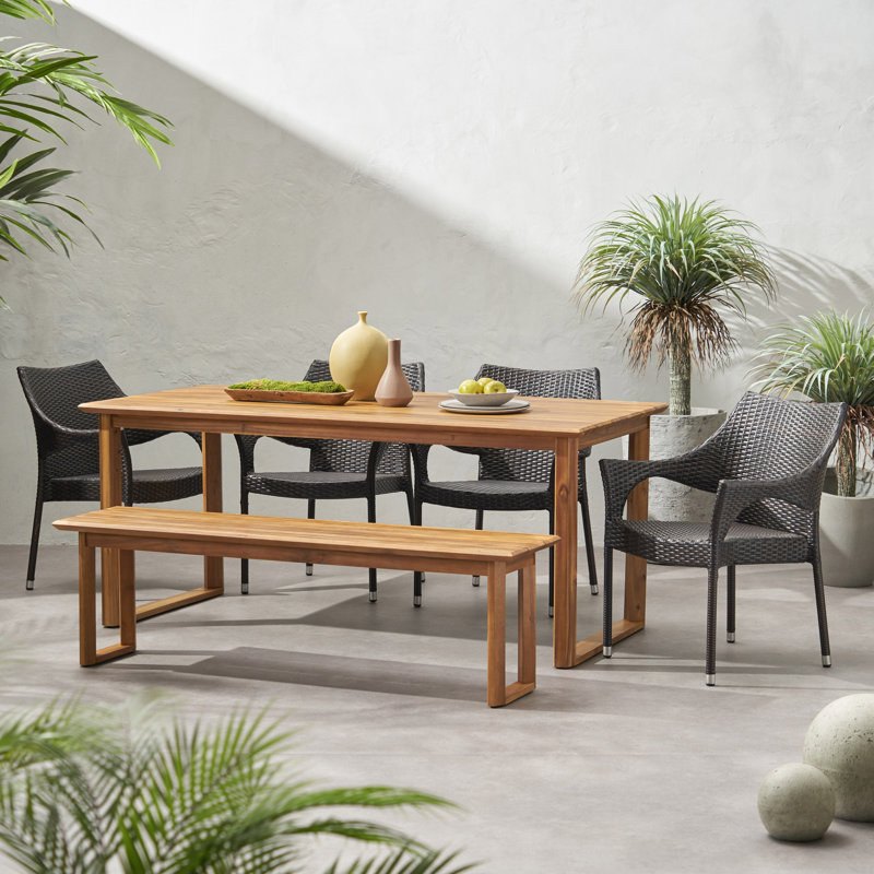 Red Barrel Studio® Litch 6 - Person Rectangular Outdoor Dining Set ...