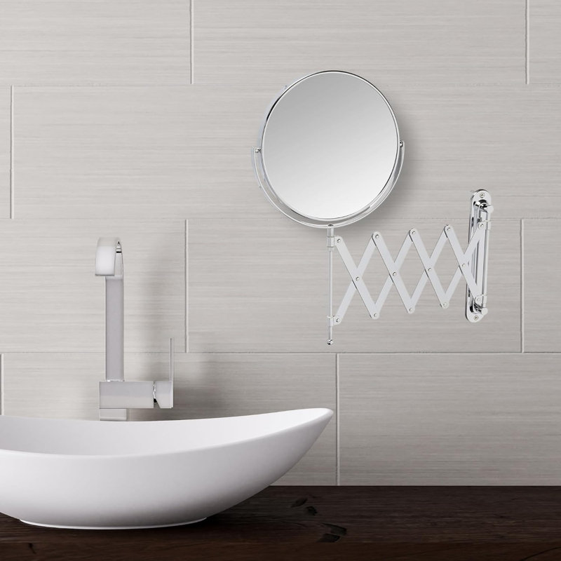 Symple Stuff 8" Wall Mount Magnified Extension Makeup Mirror & Reviews ...