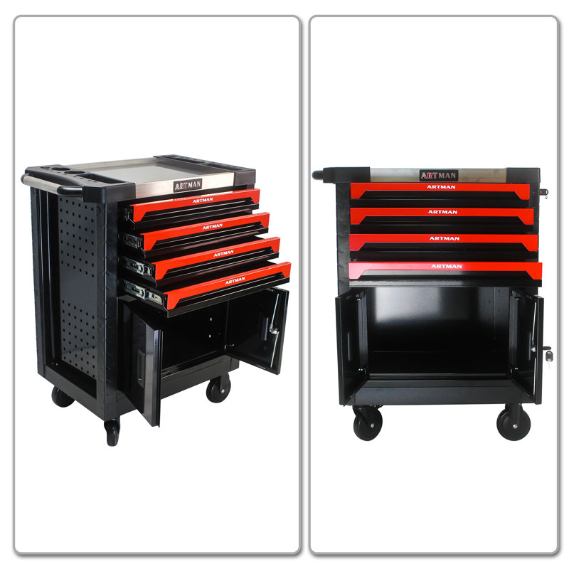 Knlnny Ware Practical 30.71 '' W 4-Drawer Steel Bottom Rollaway Chef ...