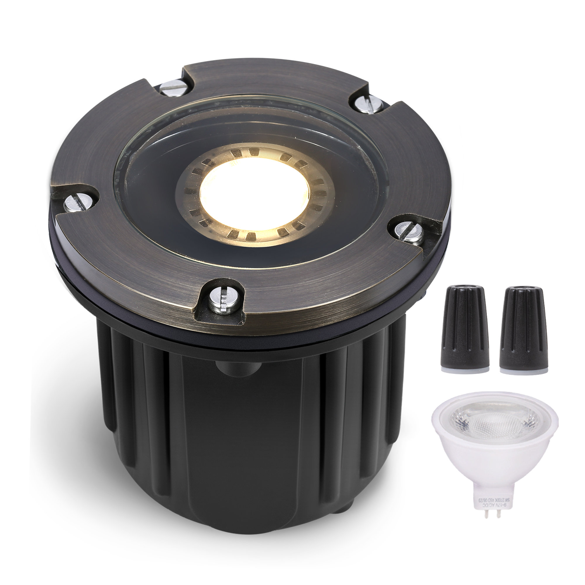 Gardenreet Landscape Spotlight Wired, Brass 12V Low Voltage LED Outdoor ...