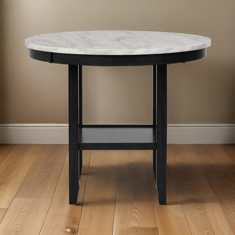 Red Barrel Studio® 1pc Transitional Round Counter Height Table White ...