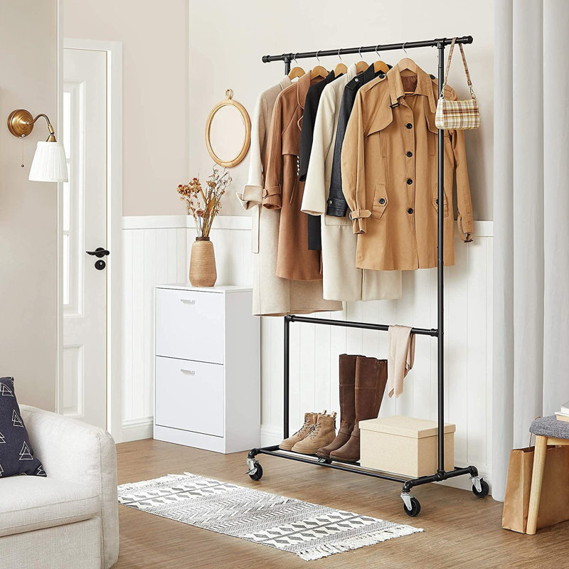 Rebrilliant Allyanah 39.4'' Metal Rolling Clothes Rack | Wayfair